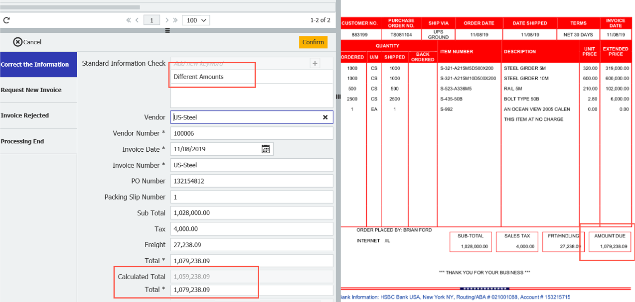 Accounts Payable: automatic error control and invoice matching
